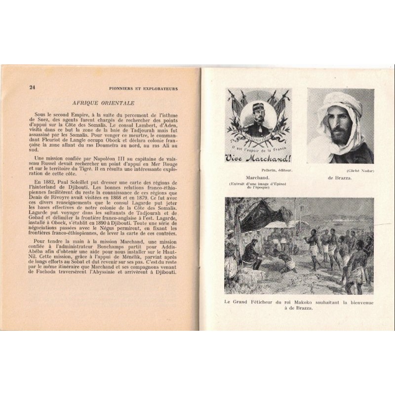 Propagande coloniale, ticket Train-Exposition et brochure Pionners et ...