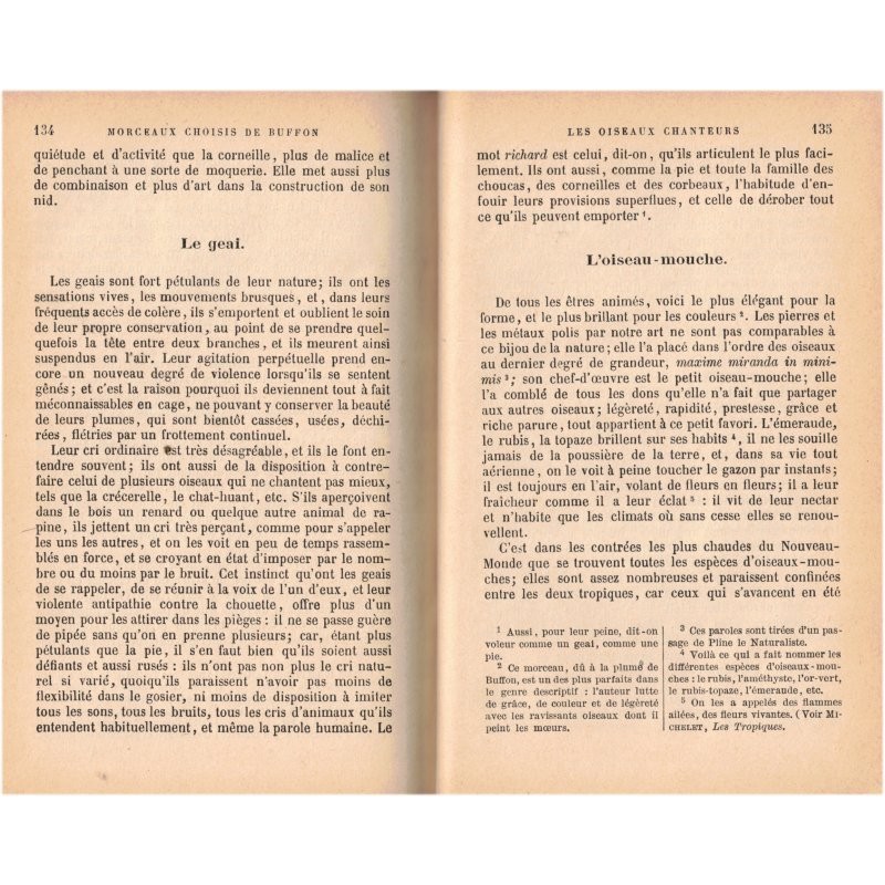 Buffon, morceaux choisis, P. Léon, 1886 - scientifique XIXe siècle ...