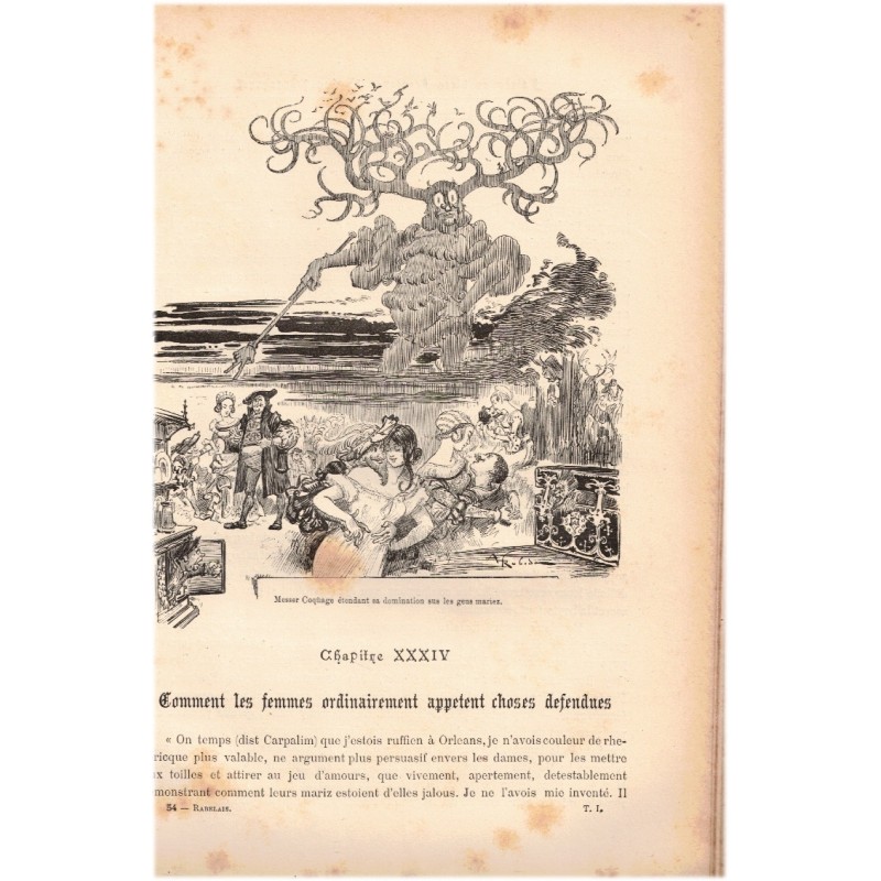 Oeuvres de Rabelais T1 , illustré par Robida , 1880 - satire, roman ...