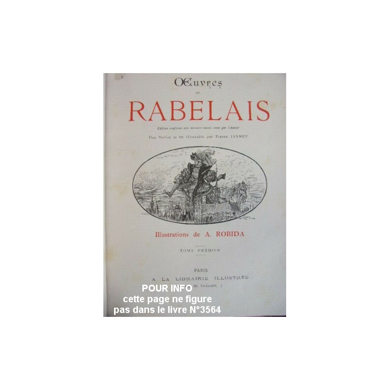 Oeuvres de Rabelais T1 , illustré par Robida , 1880 - satire, roman ...
