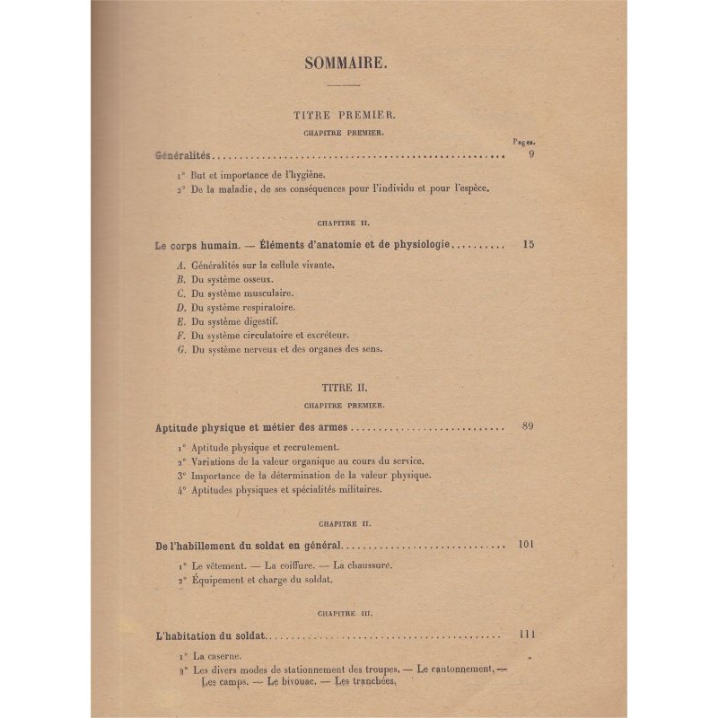 Cours d'hygiène, écoles militaires, Ministère de la guerre, 1922 ...